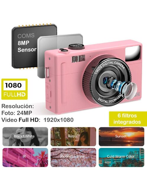 Cámara compacta básica Genérica modelo VD-CDR1-R 24 megapíxeles 2
